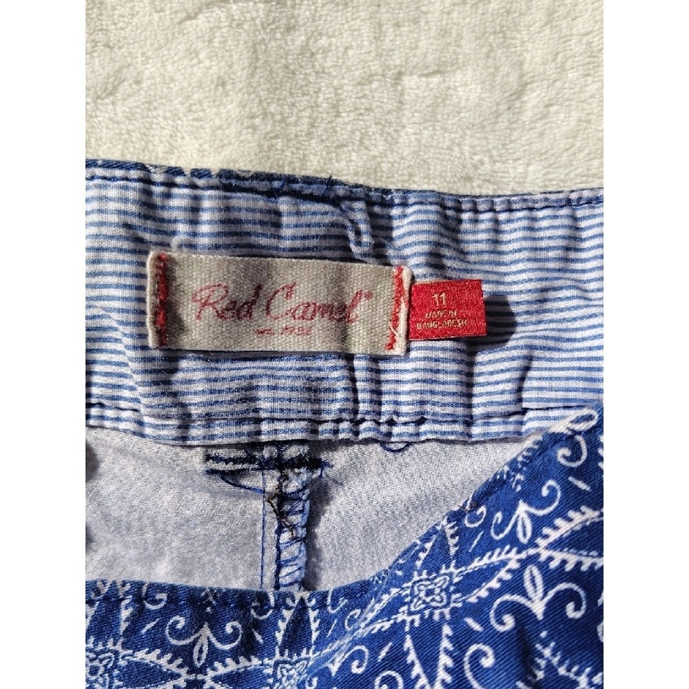 Red Camel | Shorts | Red Camel Womens Blue White Geometric Medallion ...